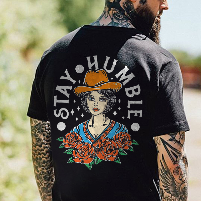 Stay Humble Roses Print Men's T-shirt