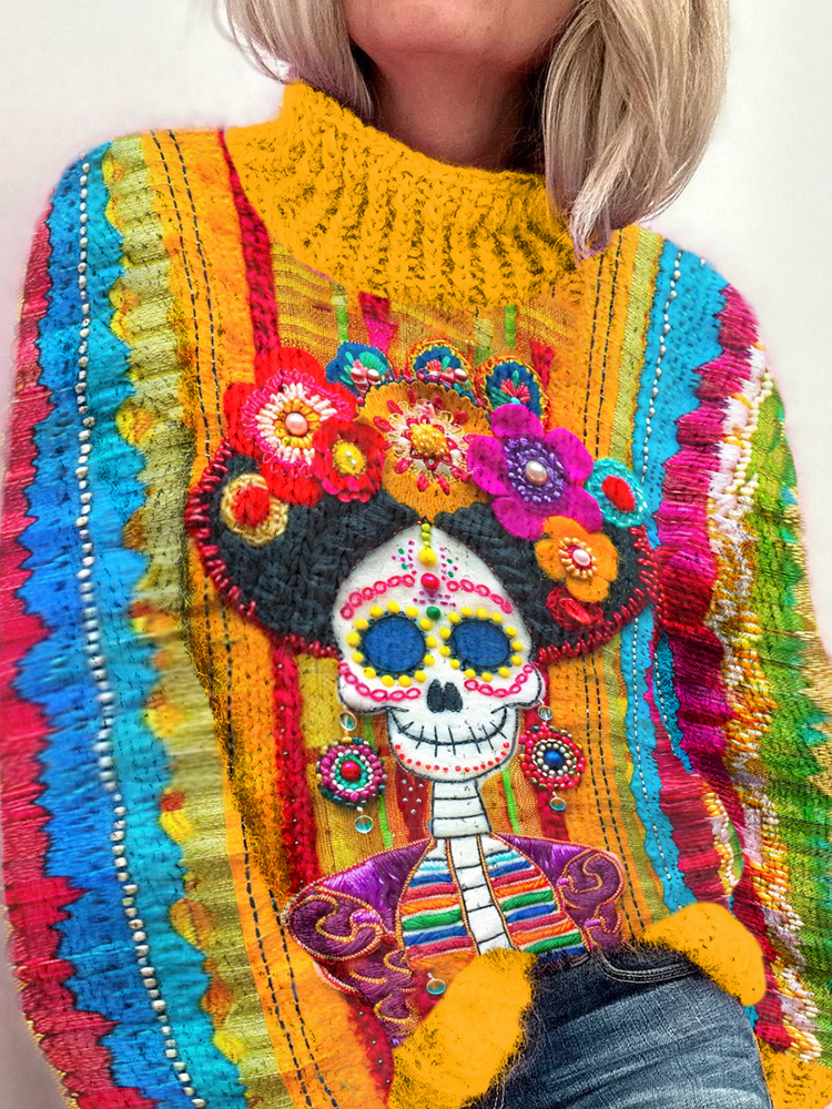 Vintage Mexican Sugar Skeleton Catrina Day Of The Dead Inspired Color ...