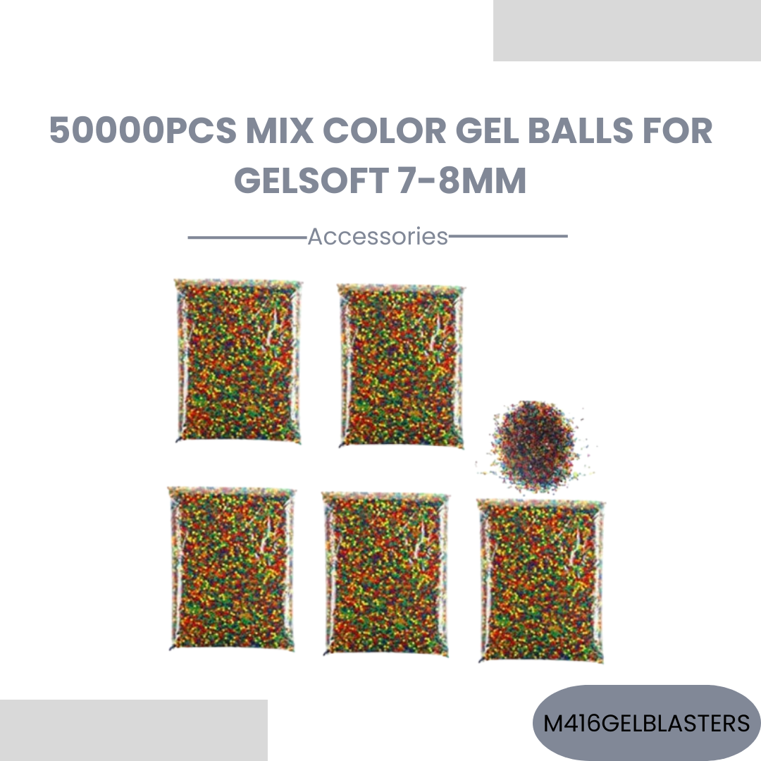 50,000 Pcs 7-8mm Mix Color Gel Balls – Perfect for Gelsoft Blasters
