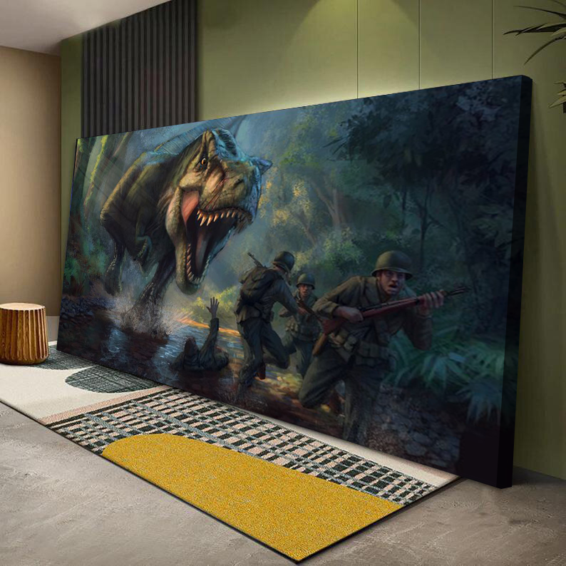 Jurassic 1944 WW2 Canvas Wall Art