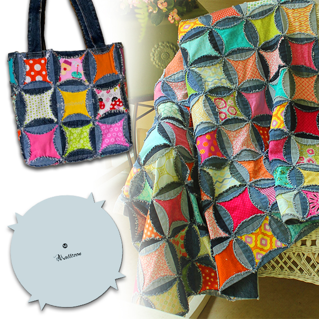 Easy Quilted Cathedral Window Pattern - Instructions + Template included