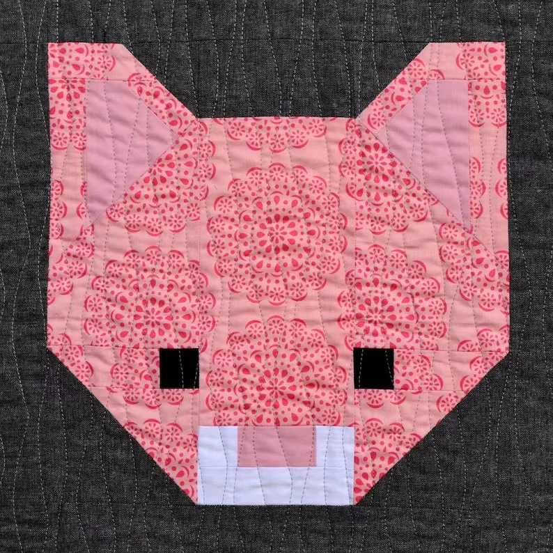 Cute CAT Quilt BLOCK Pattern
