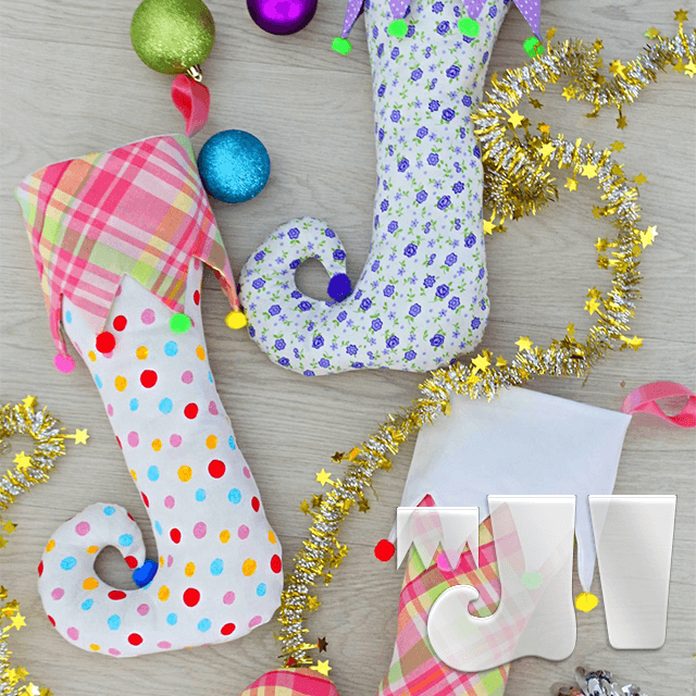 Handmade Elf Christmas Stocking Template Set - With Instructions