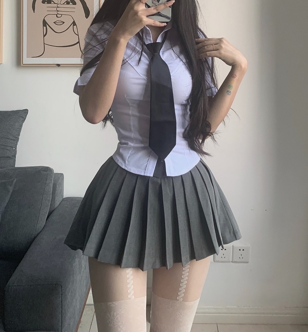 WHITE JK SHORT SLEEVE UNIFORM SHIRT