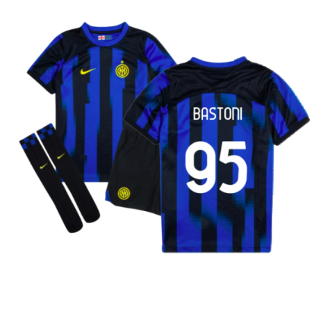 Inter Milan Alessandro Bastoni 95 Kids Home Shirt Mini Kit 2023-2024