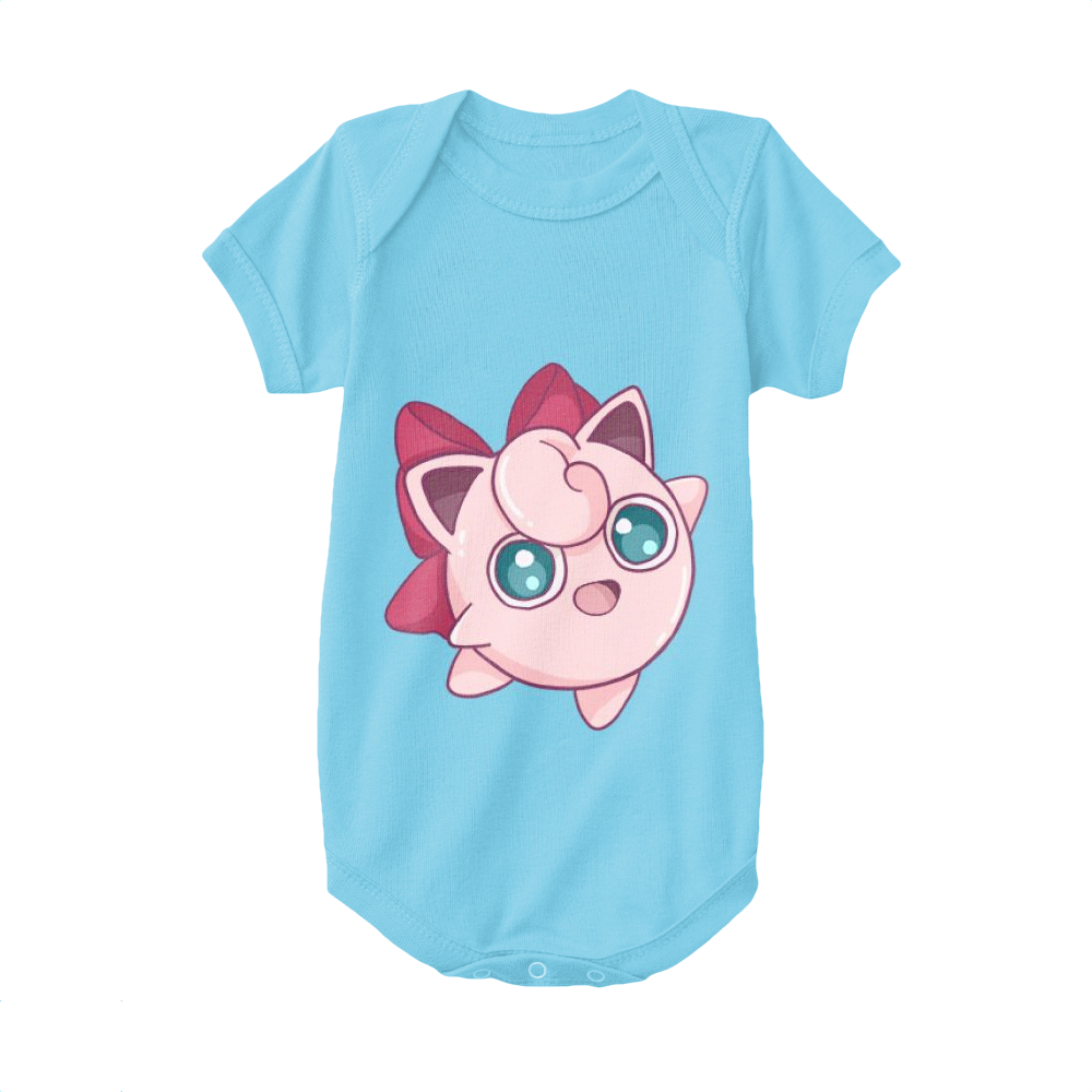 Pink Jigglypuff With A Red Bow, Pokemon Baby Onesie