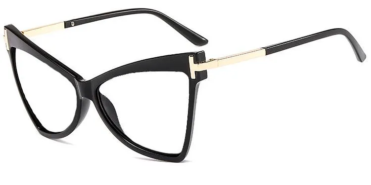Myopia Glasses Anti Blue Light Transparent Black Triangle Eyeglass ...