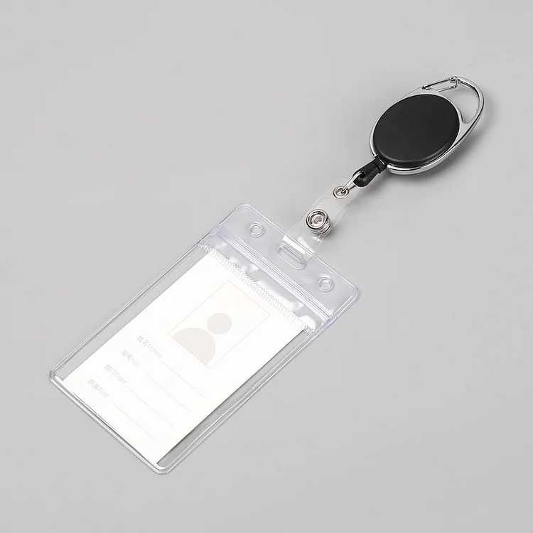 Unisex ID Retractable Badge Holder Reel & Double Sided ID Card Badge ...