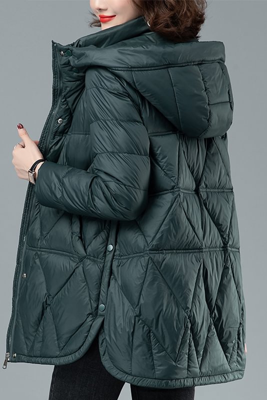 Luxury Black Hooded Thick Long Down Jackets