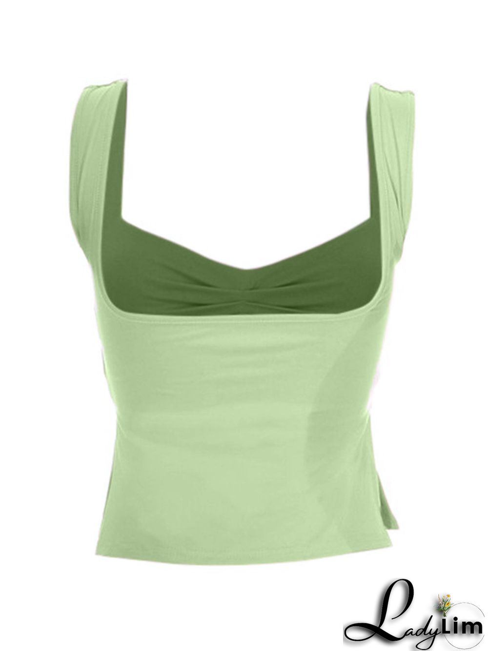 Low Cut Sleeveless Sweetheart Neck Cropped Tank Top - Ladylim