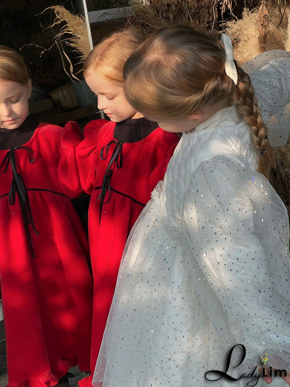 Padded velvet puff sleeves mesh dress - Ladylim