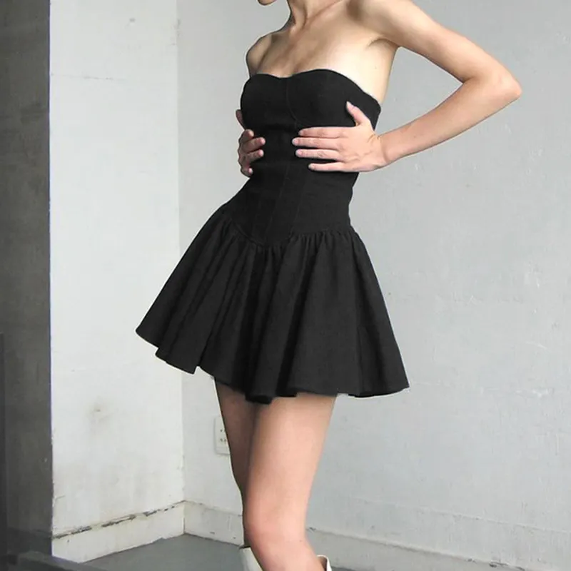 Uveng Wind Design Sensitive Fishbone Waist Wipe Chest Skirt 2024 New ...