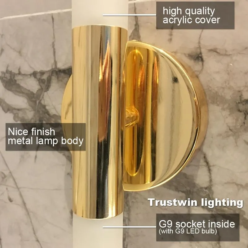 Modern metal tube pipe up down LED wall lamp light sconce Bedroom foyer ...