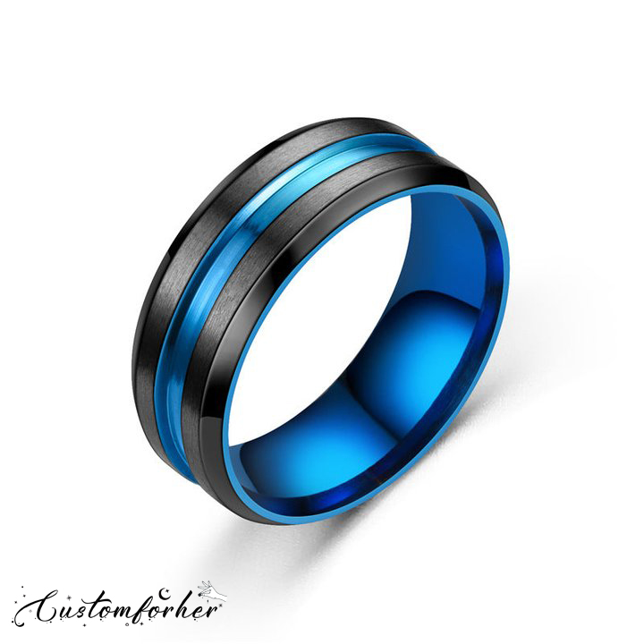 Personalized Beveled Edge Slotted Ring