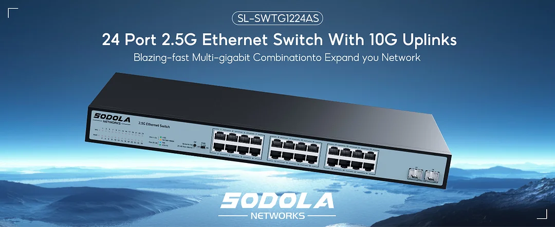 SODOLA 24 Port 2.5Gb Umanaged Switch,24X2.5G BASE-T Ports,2X10G SFP ...