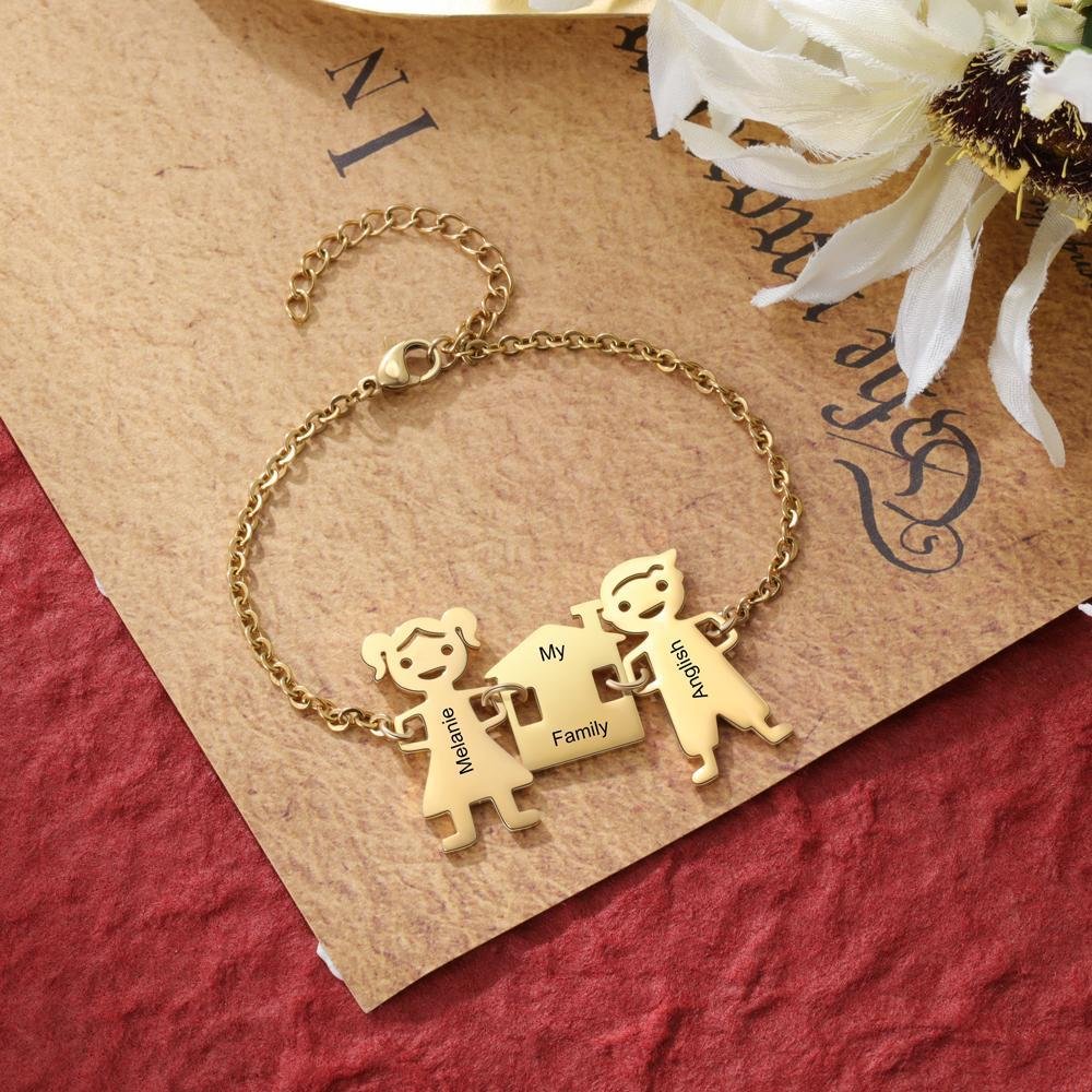 Bracelet Personnalisé Avec 2 Enfants Breloques