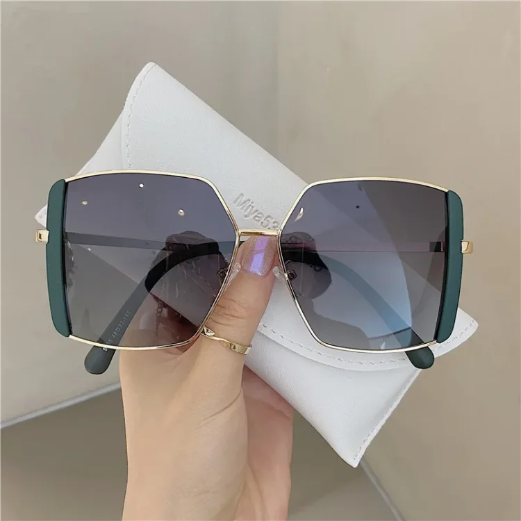 High-end Metal Rimless Large Frame Sun Eyeglasses Vintage Gafas High ...