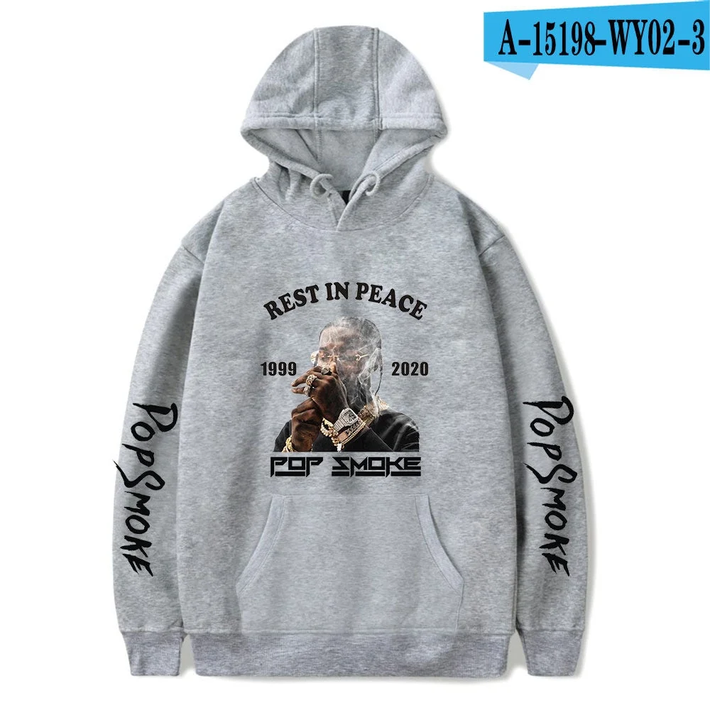 Rapper Pop Smoke Hoodies Rest In Peace Graffiti Floral Sweatshirt