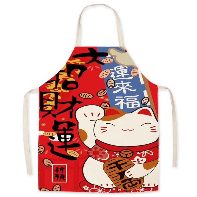 Linen Kitchen Apron - Cat