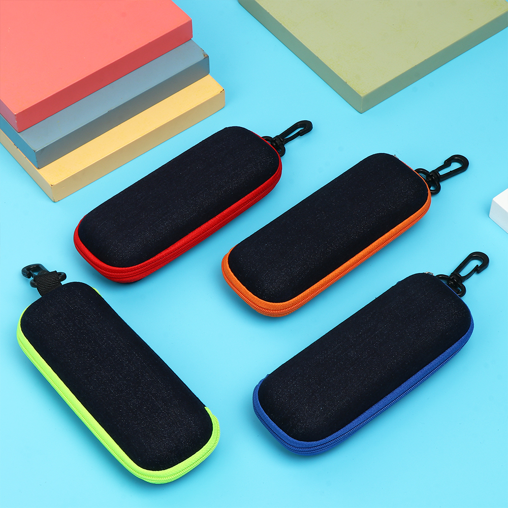 New Portable EVA Zipper Glasses Case Carabiner Eyeglasses Protector Box ...