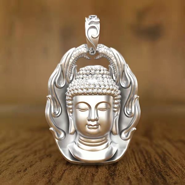 Tathagata Buddha Head Pendant Necklace