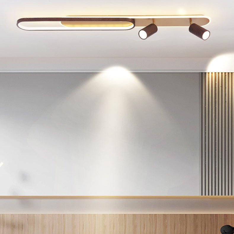 Modern Minimalist Long Oval Cylinder Acrylic Iron LED Flush Mount ...