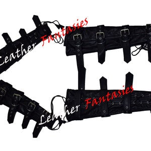 Genuine Black Leather Arm & Leg Binders 4 piece heavy Duty Bondage BDSM ...