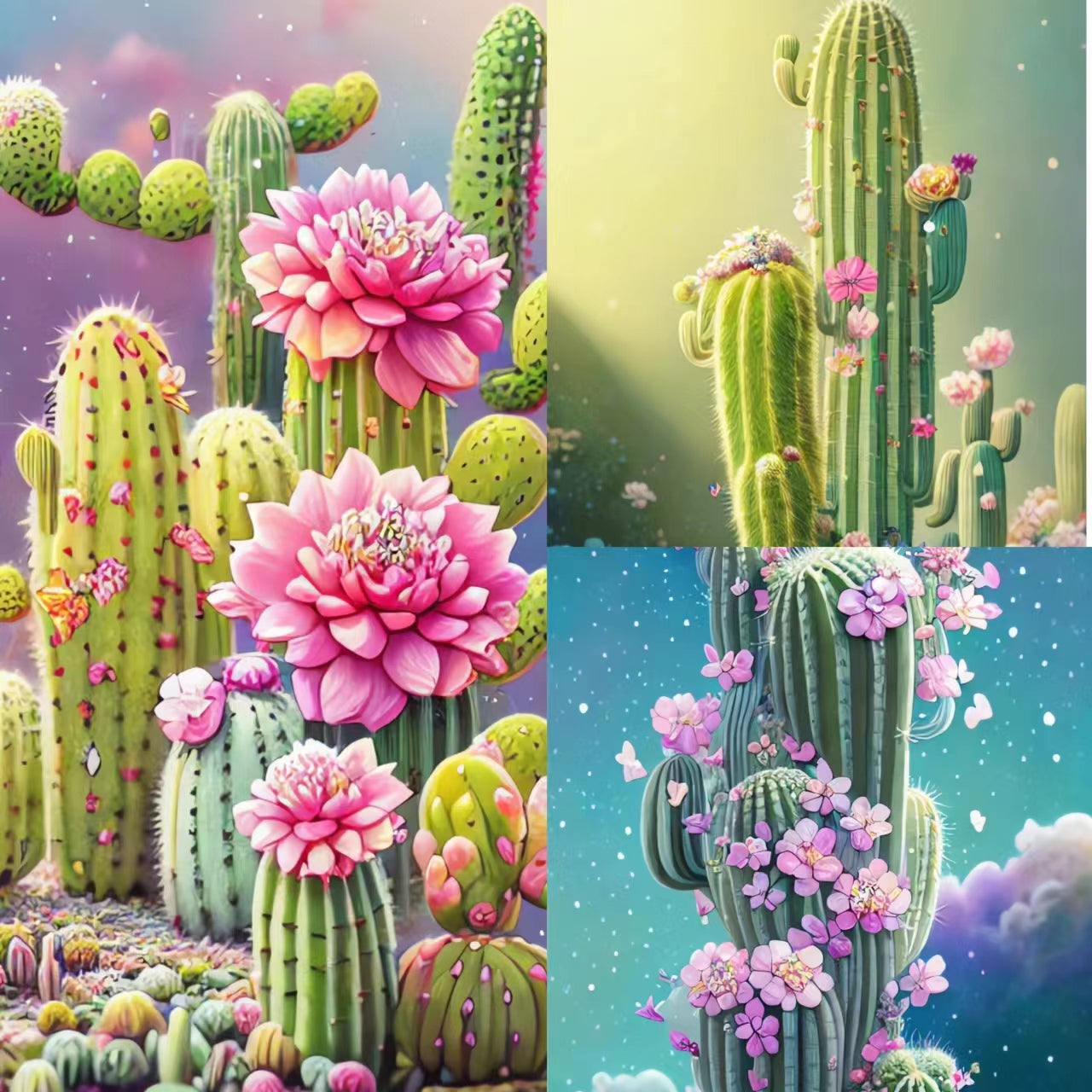 Full Round/Square Diamond Painting Kits | Cactus