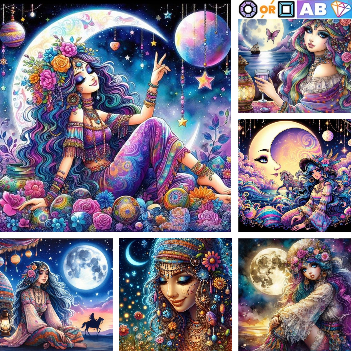 Fantasy Moon Girl 40*40CM(Canvas) Diamond Painting