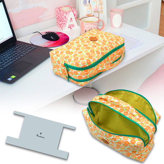 Multifunction Double Zipper Box Pouch Template Manual