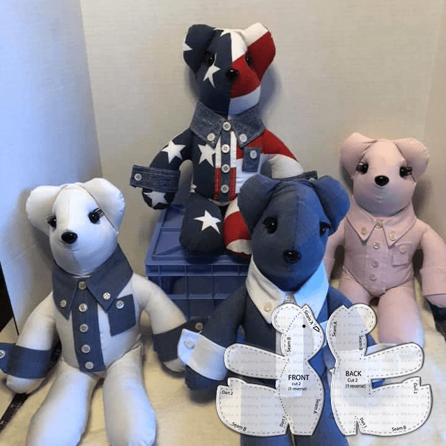 Simple Memory Bear Template Set - With Instructions
