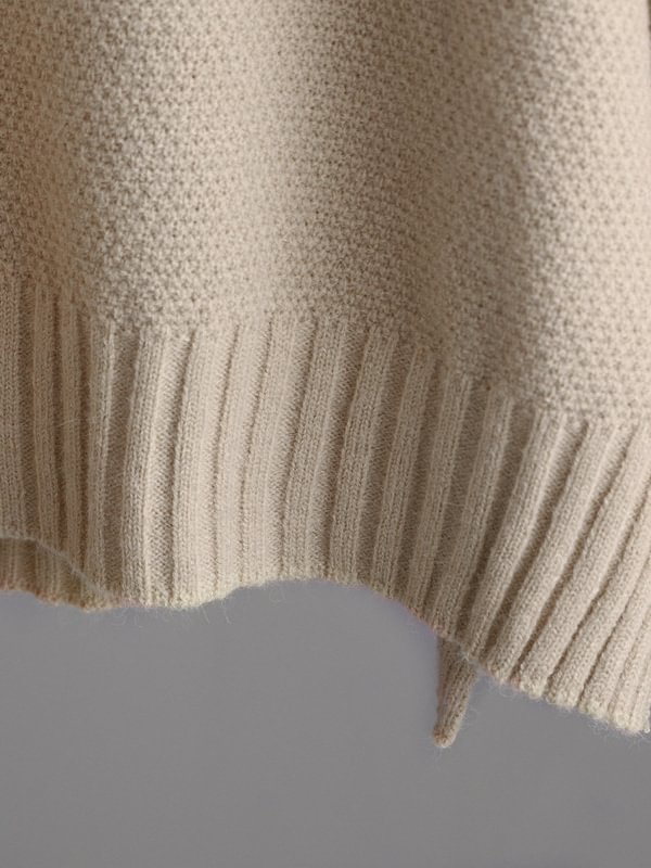 Urban Loose Long Sleeves Solid Color Round-Neck High-Low Sweater Tops ...