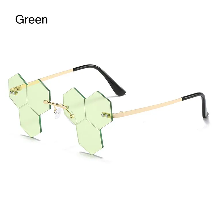 Retro Clear Lens Polygon Sunglasses Fun Prom Glasses Shades Rimless Sun ...