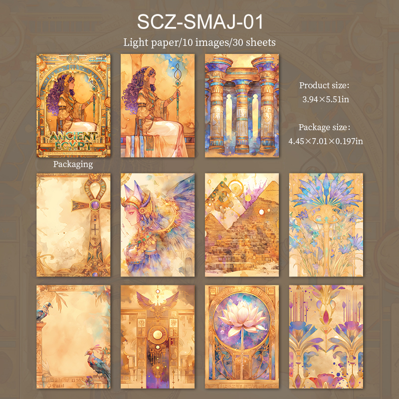 Material Paper - Ancient Egypt Series Vintage Baroque Character Pyramid ...