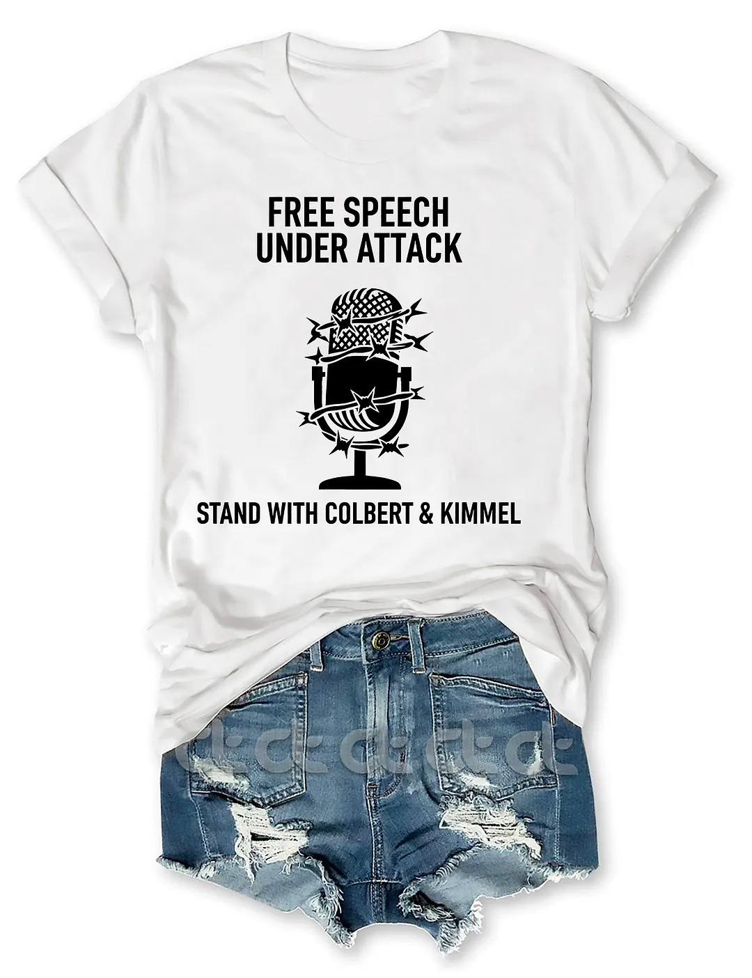 Free Speech Under Attack Stand With Colbert Kimmel T-Shirt