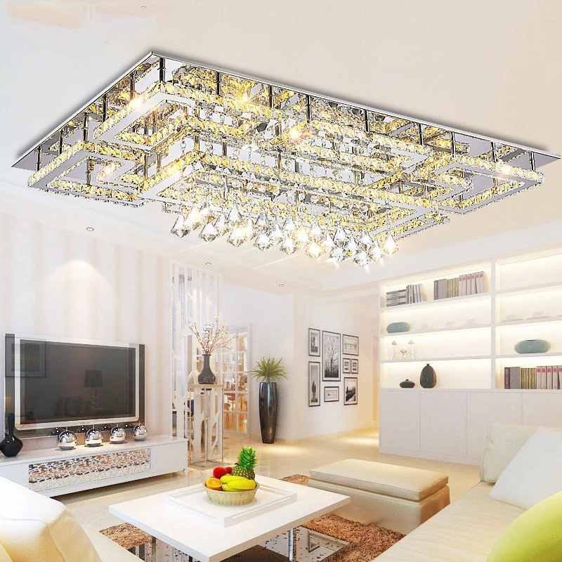 Luxury Lled Fixtures Drawing Crystal Ceiling Light Living Ceiling Lamp ...