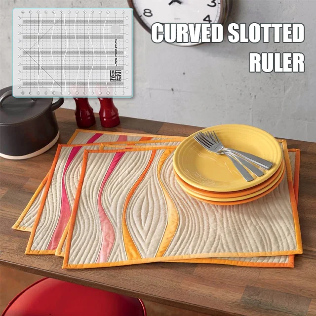 Patchwork Quilt Curved Slotted Ruler - With Instructions