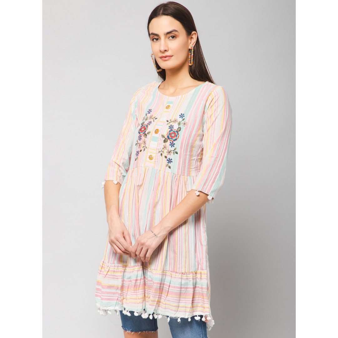 Multi color Beautiful Designer tunic for women
