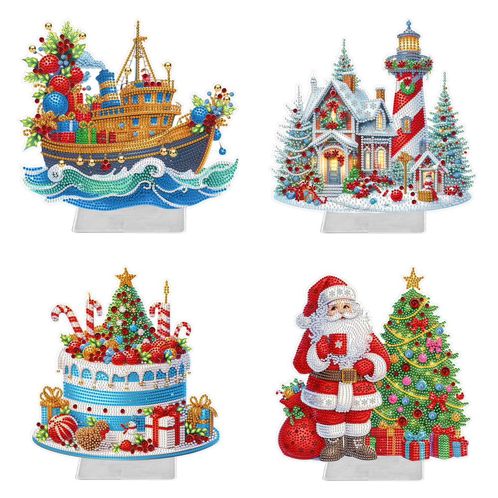 Christmas Acrylic Special Shape Igloo Table Top Diamond Painting ...