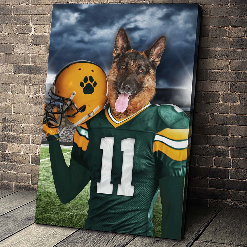 Custom NFL Pet Portrait From Photo Football Jersey Canvas Poster ...