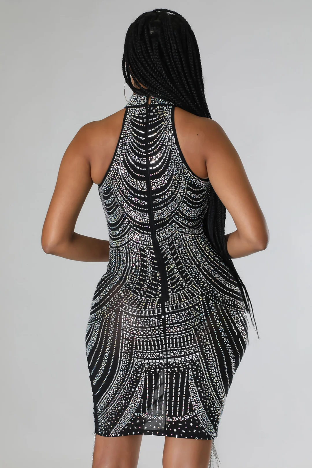 Halter Sleeveless Party Sequin Beaded Mini Dresses