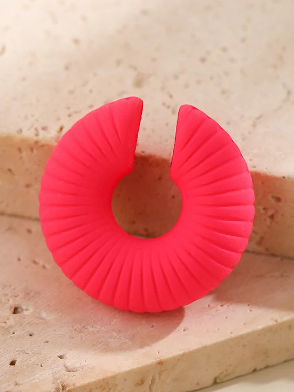 Symmetric Sophistication: Geometric Solid Color Ear Clips - Accessories