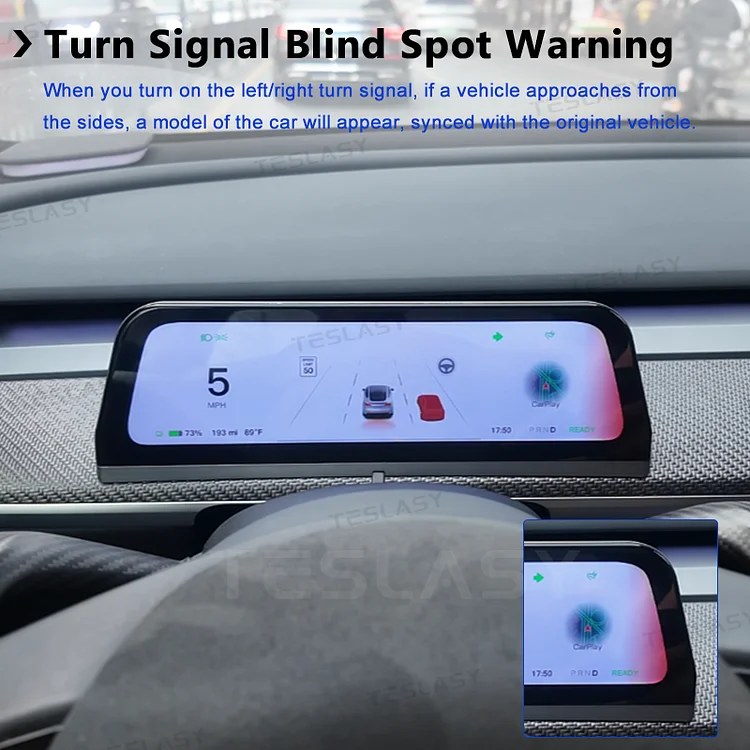 TESLASY Model 3 / Y 9.6-inch CarPlay Instrument Cluster Head-up Display