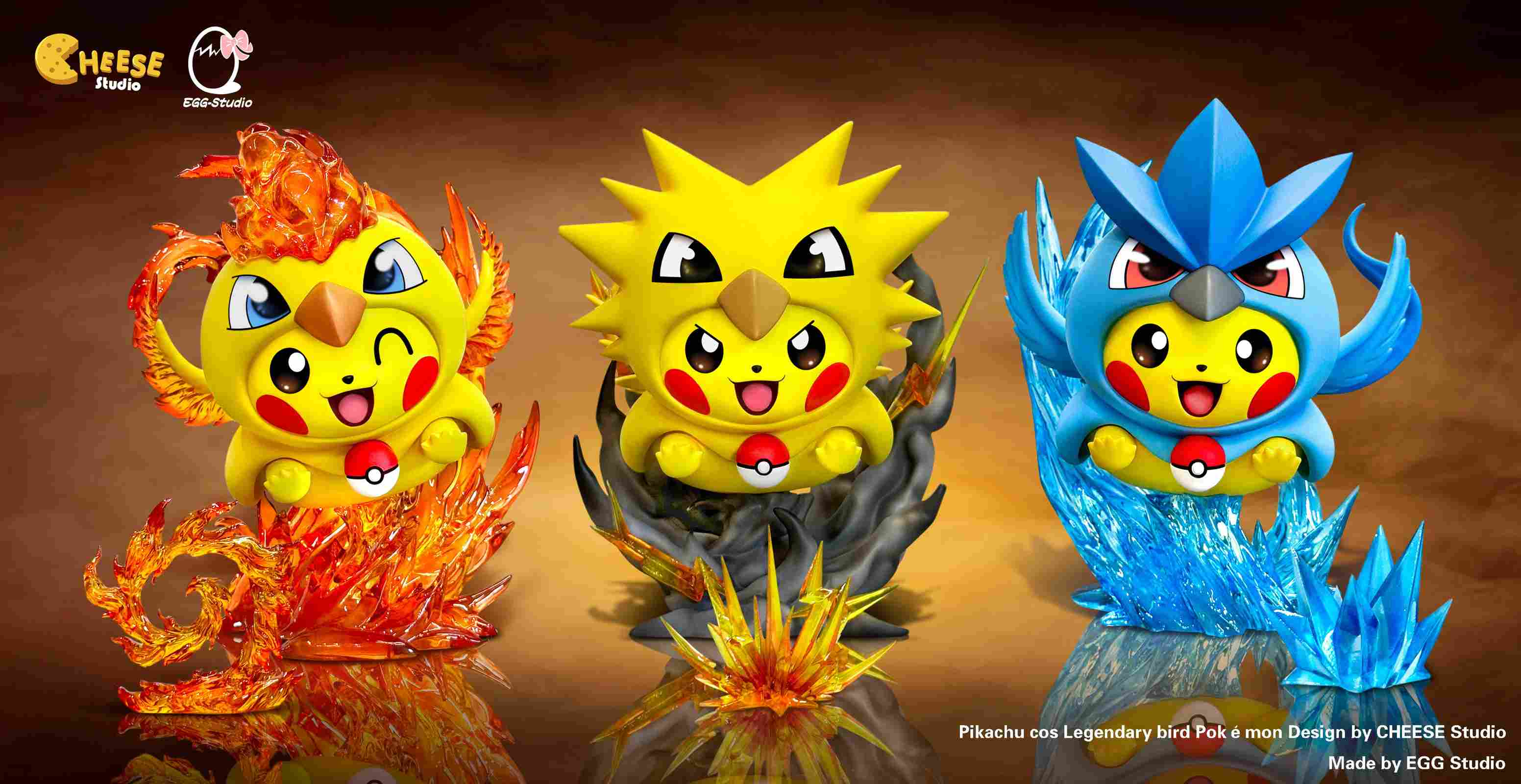 Legendary Birds Cosplay Pikachu - Pokemon Resin Statue - CHEESE Studio