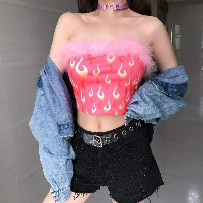 FLAME COLORFUL TUBE TOP