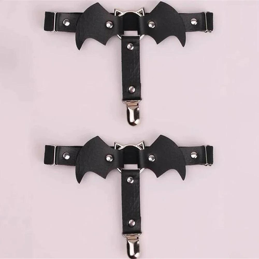 Billionm Punk Heart PU Leather Garters Retro Rivet Lace Leg Belt Thigh ...