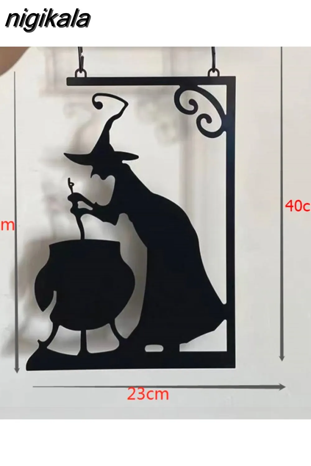 nigikala Vintage Witch Shape Cast Iron Garden Corner Sign Mysterious ...
