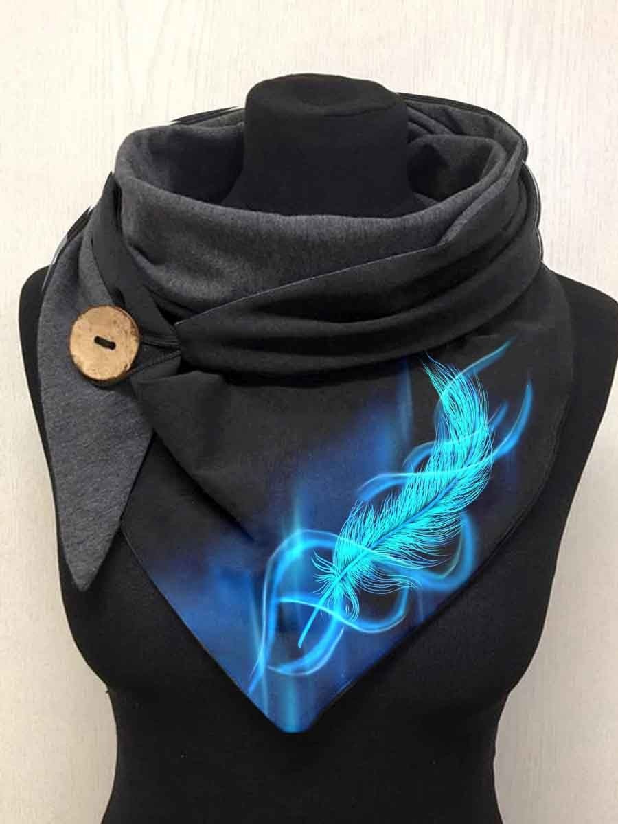 Feather Streamer Art Triangle Scarf