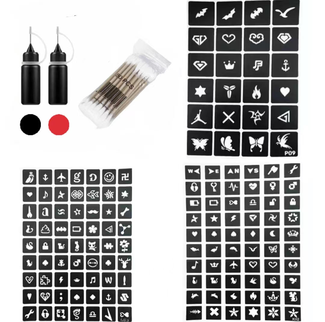 Reusable Skeleton Tattoo Stencil Waterproof Tattoo Sticker Set ...