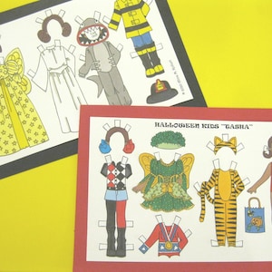 Printable HALLOWEEN Paper Doll "TASHA" w/ 8 Costumes Instant Digital ...